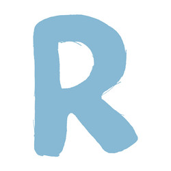Tracing alphabet uppercase capital letter r Vector Image
