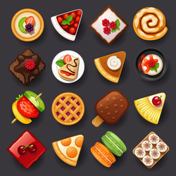 Square shaped food icon set Royalty Free Vector Image