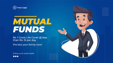 Mutual funds landscape banner design Royalty Free Vector