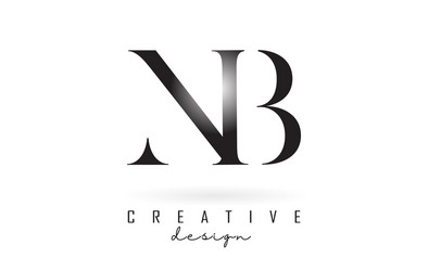 Creative blue letters nb n b logo with leading Vector Image