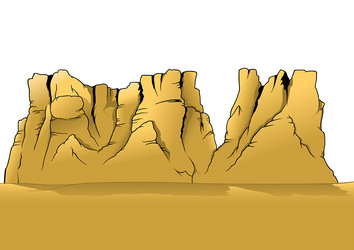 Drawing of sandstone mountains Royalty Free Vector Image