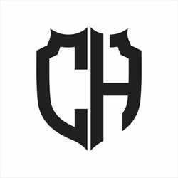 Ch logo monogram circle with piece ribbon style Vector Image