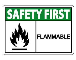 Safety instructions flammable symbol sign isolate Vector Image