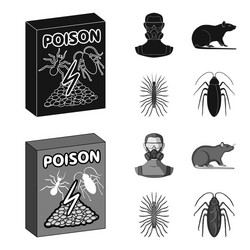 Staff packing with poison and pests black Vector Image
