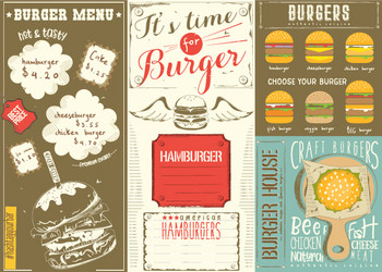 Template menu for burger house Royalty Free Vector Image