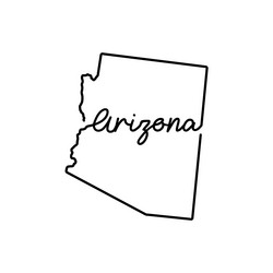 Arizona state outline map with the handwritten Vector Image