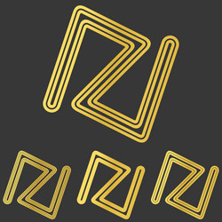 Golden line abstract logo design set Royalty Free Vector