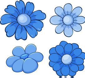 Single flower in blue color Royalty Free Vector Image