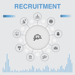 Recruitment difficulties turquoise concept icon Vector Image