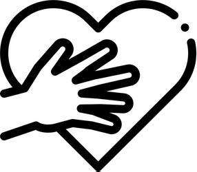 Touch heart icon outline Royalty Free Vector Image