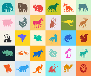 Animals logos collection Royalty Free Vector Image