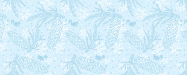Blue christmas banner with drawn tree Royalty Free Vector