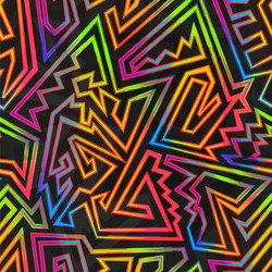 Bright neon geometric seamless pattern Royalty Free Vector