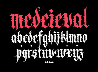 Gothic font from latin letters english alphabet Vector Image
