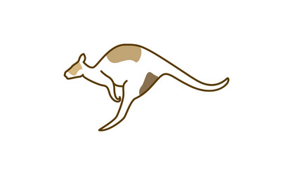 Modern shape kangaroo jump logo symbol icon Vector Image