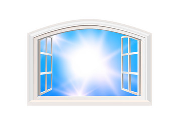 Open window view from wooden Royalty Free Vector Image