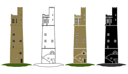 Blackpool tower in front view Royalty Free Vector Image