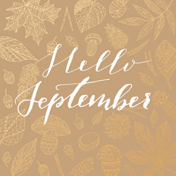 Hello september card Royalty Free Vector Image