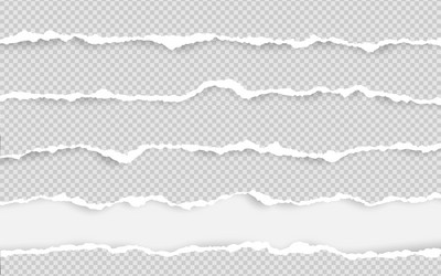Ripped paper torn sheet edges isolated Royalty Free Vector