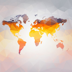 Colored world map triangle design Royalty Free Vector Image