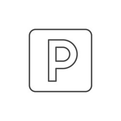 Parking garage line icon auto park sign Royalty Free Vector
