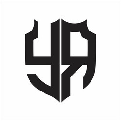 Yr initial logo linked circle monogram Royalty Free Vector