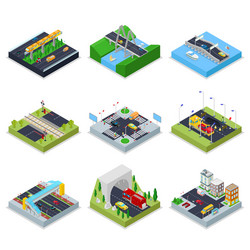 Isometric urban infrastructure with avenue Vector Image