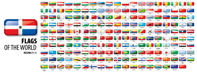 Flags of countries europe big flag set Royalty Free Vector