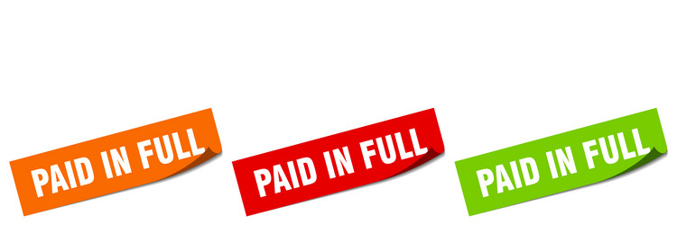 Paid in full sticker label Royalty Free Vector Image