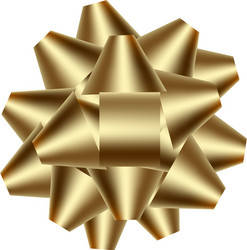 Realistic golden gift box with golden bow Vector Image