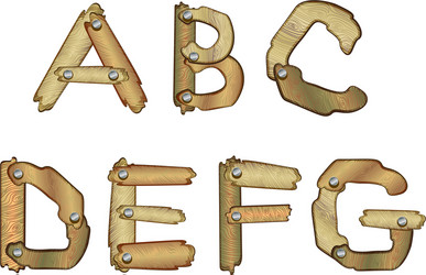 Wooden letters Royalty Free Vector Image - VectorStock