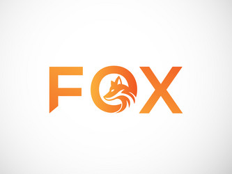 Fox text logo design creative logo art Royalty Free Vector