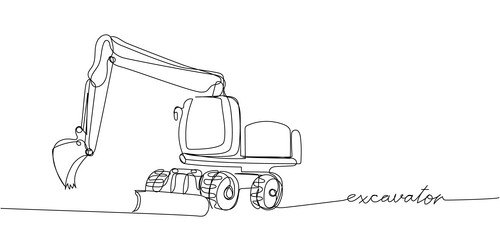 Heavy construction equipment excavator backhoe Vector Image