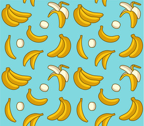 Doodle banana seamless pattern background Vector Image