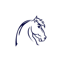 Continuous one line drawing horse head logo Vector Image