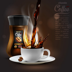 Coffee advertising design high detailed realistic Vector Image