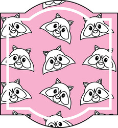 Raccoon cartoon frame Royalty Free Vector Image