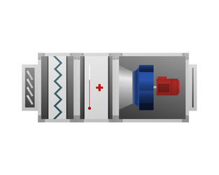 Air handler with heating cooling unit Royalty Free Vector