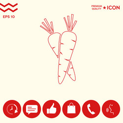 Carrots symbol line icon Royalty Free Vector Image