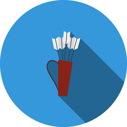 White quiver with arrows icon isolated with long Vector Image