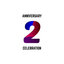 2 year anniversary logo template design Royalty Free Vector