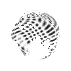 Abstract world map of hexagons Royalty Free Vector Image