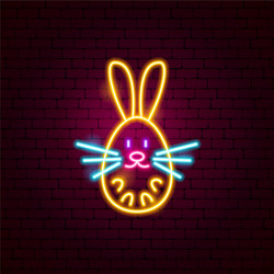 Rabbit animal neon sign Royalty Free Vector Image