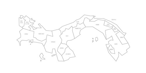 Panama political map of administrative divisions Vector Image