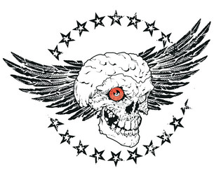 Winged skull Royalty Free Vector Image - VectorStock