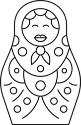 Russian matryoshka icon set outline style Vector Image