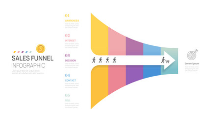 Infographic sales funnel diagram template Vector Image
