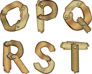 Wooden letters Royalty Free Vector Image - VectorStock