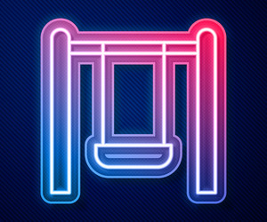 Glowing neon swing for kids summer games on Vector Image