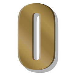 Gold figure zero symbol Royalty Free Vector Image